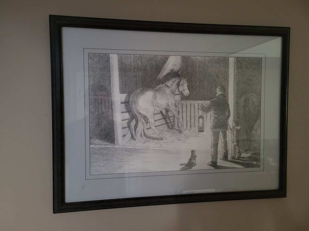 Jim Hauser "is He Gentle Yet" Original Western Graphite Art - Etsy