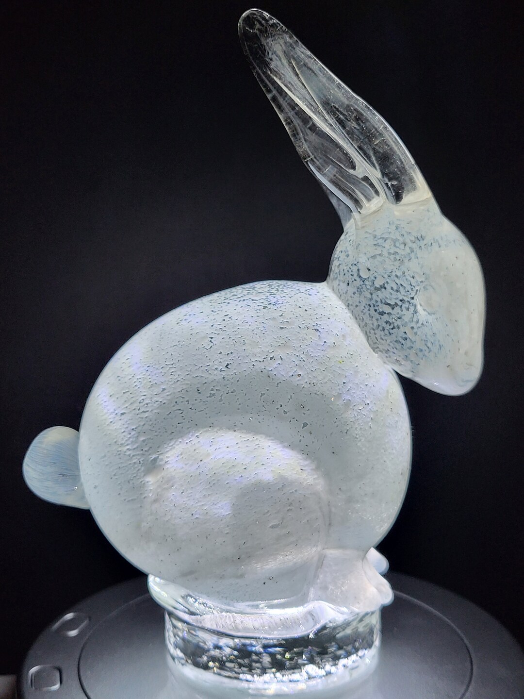 Altaglass White Speckled Rabbit Paperweight* - Etsy