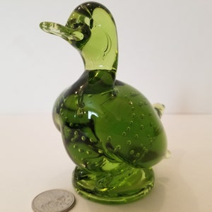 Altaglass Green Duck Solid Glass Figurine - Etsy