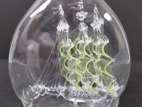 Altaglass Blown Glass Ship in a Bottle - Etsy