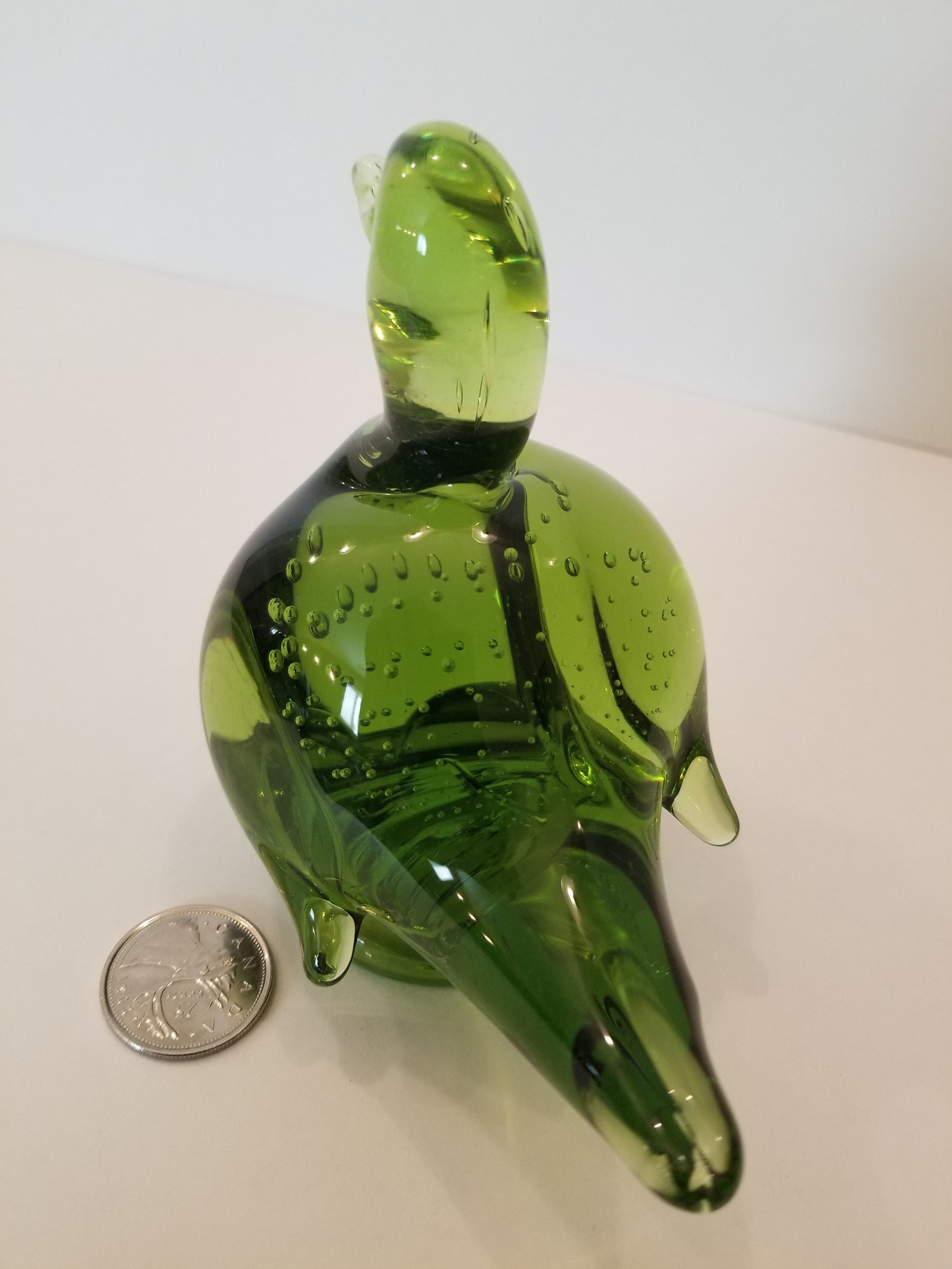 Altaglass Green Duck Solid Glass Figurine - Etsy