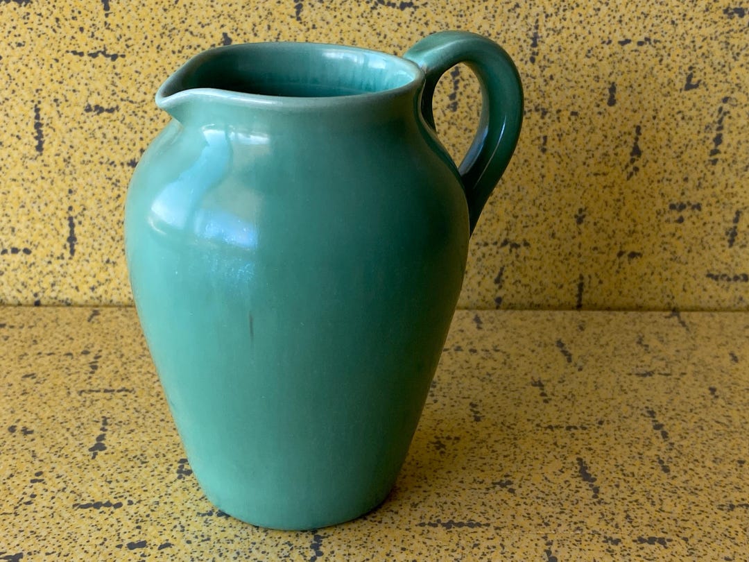 Dee Cee Stoneware England Vintage 60s/70s Green Creamer Jug Pitcher ...