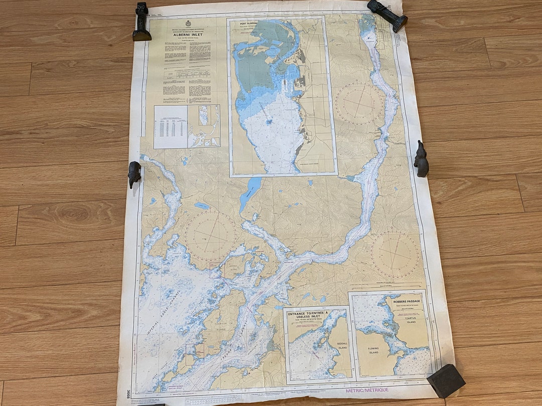 Nautical Marine Chart - Alberni Inlet - Vancouver Is. - Vintage 1993 ...