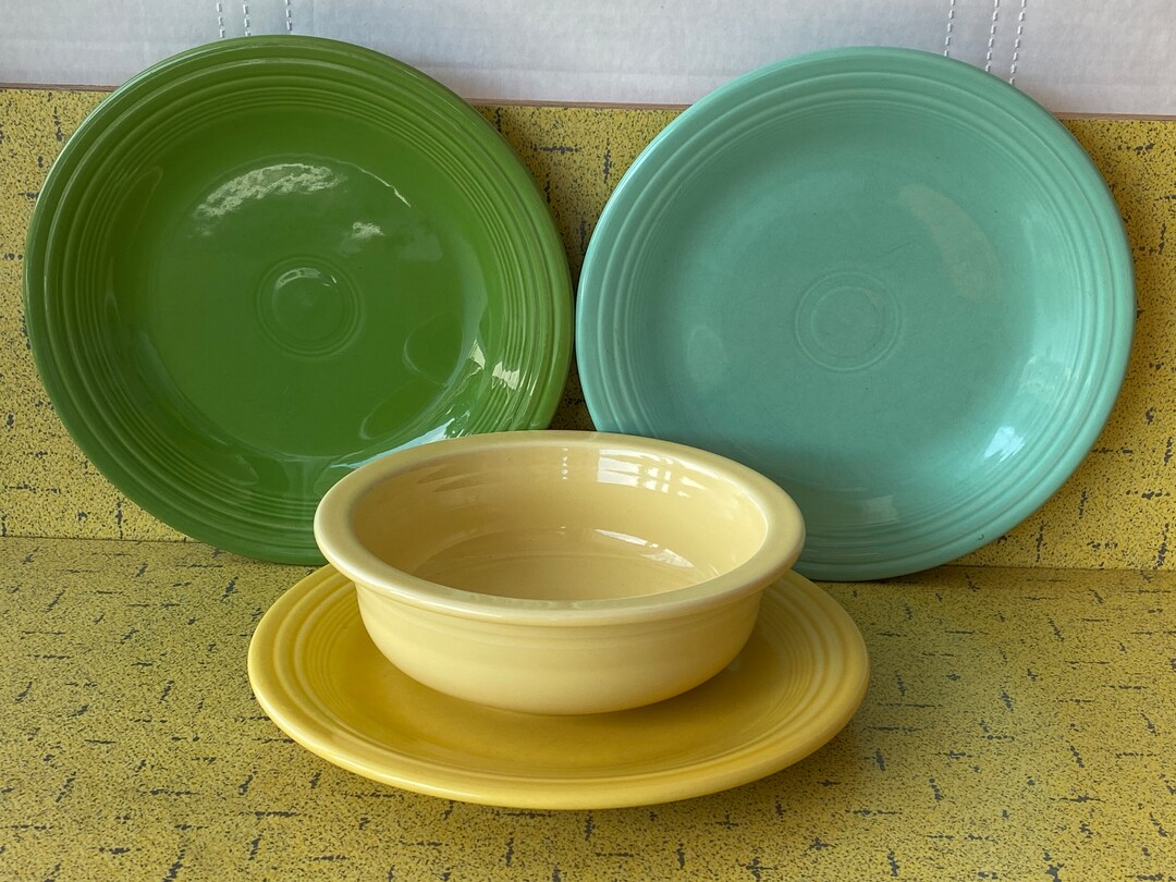 Genuine FIESTA Ware HLC 4 Piece Starter Set - 3x 10 5/8" Plates - 8 1/2 ...