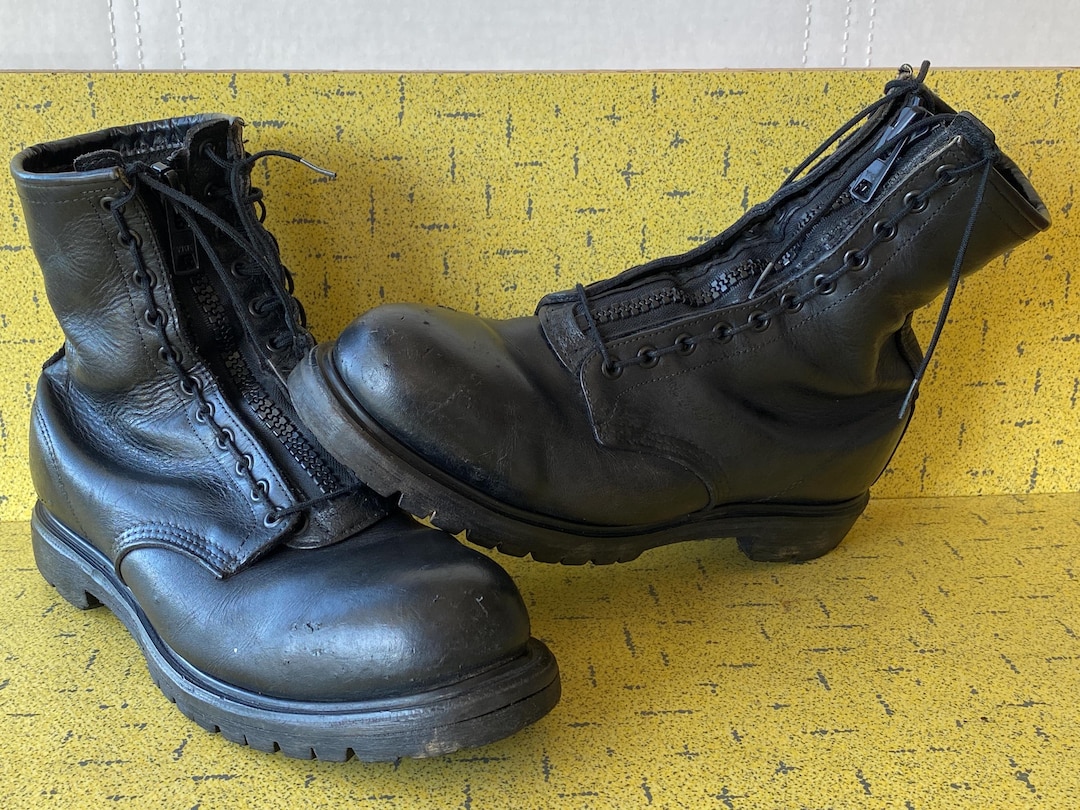 Red Wing 4473 Fire Fighter Boots - Black Leather - Vibram Soles - Steel ...