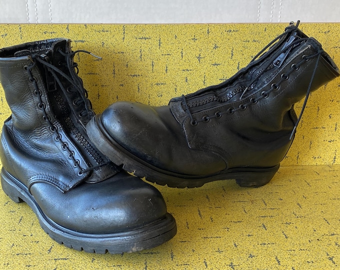 Red Wing 4473 Fire Fighter Boots - Black Leather - Vibram Soles - Steel ...