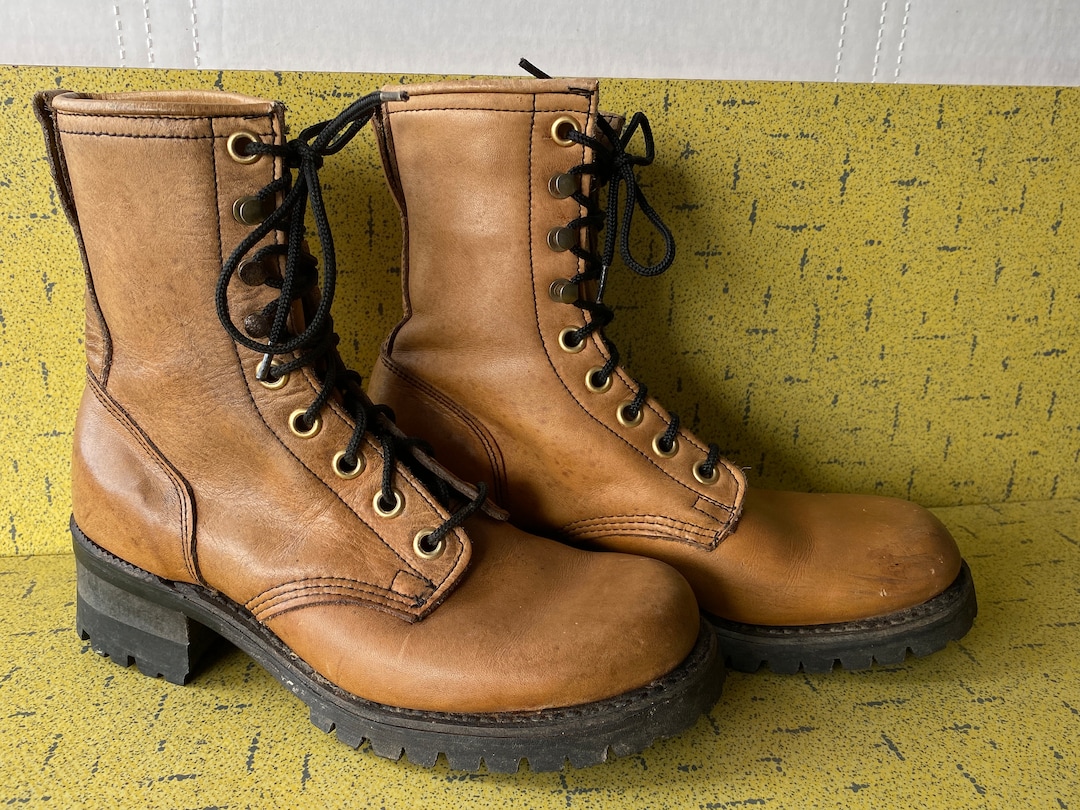 Gorilla Shoes / Boots Lace up Brown Leather Work / Combat Boots Mens Sz ...