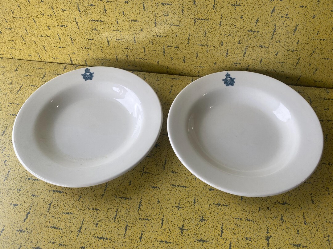 Medalta Potteries RCAF Insignia 2 Vitrified Soup Bowls - 1952 Scarce ...
