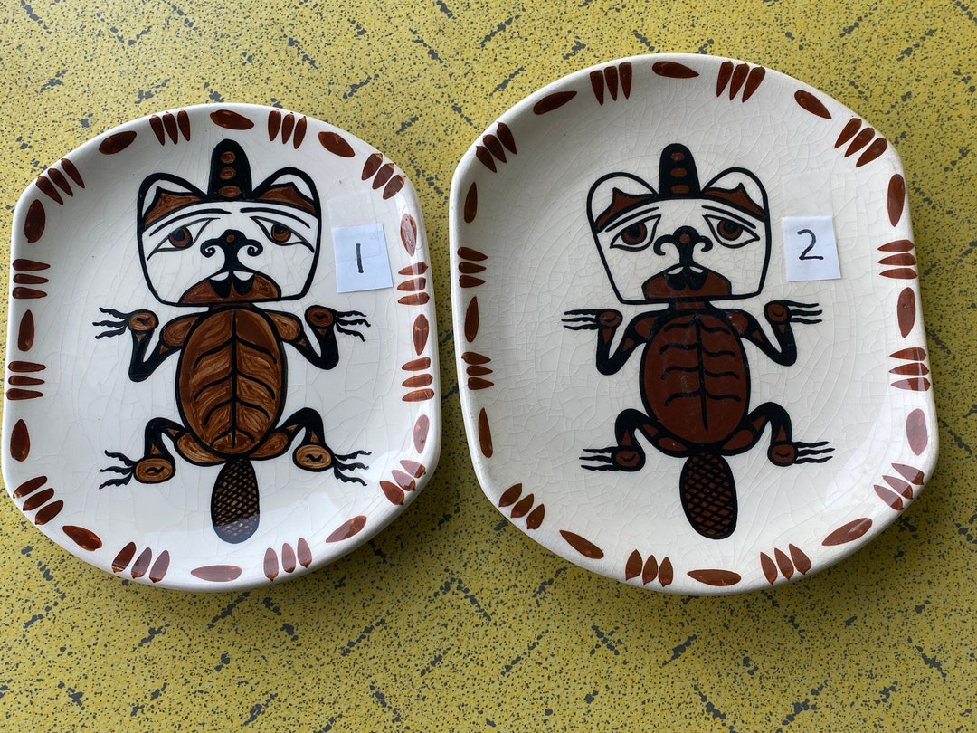 Lambert Potteries Pottery BEAVER #15 Vtg. 60s Pottery Plate - 1st ...