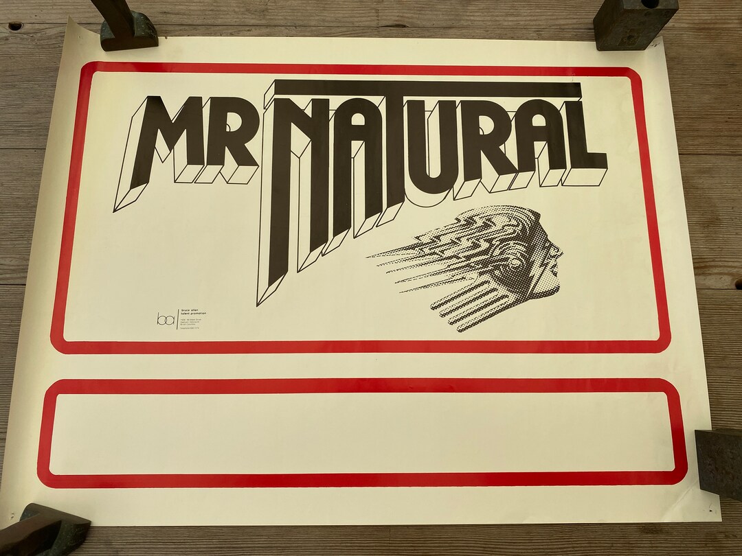 Bruce Allen Talent Promotion Mr Natural Poster Vtg. Late 60s - Etsy