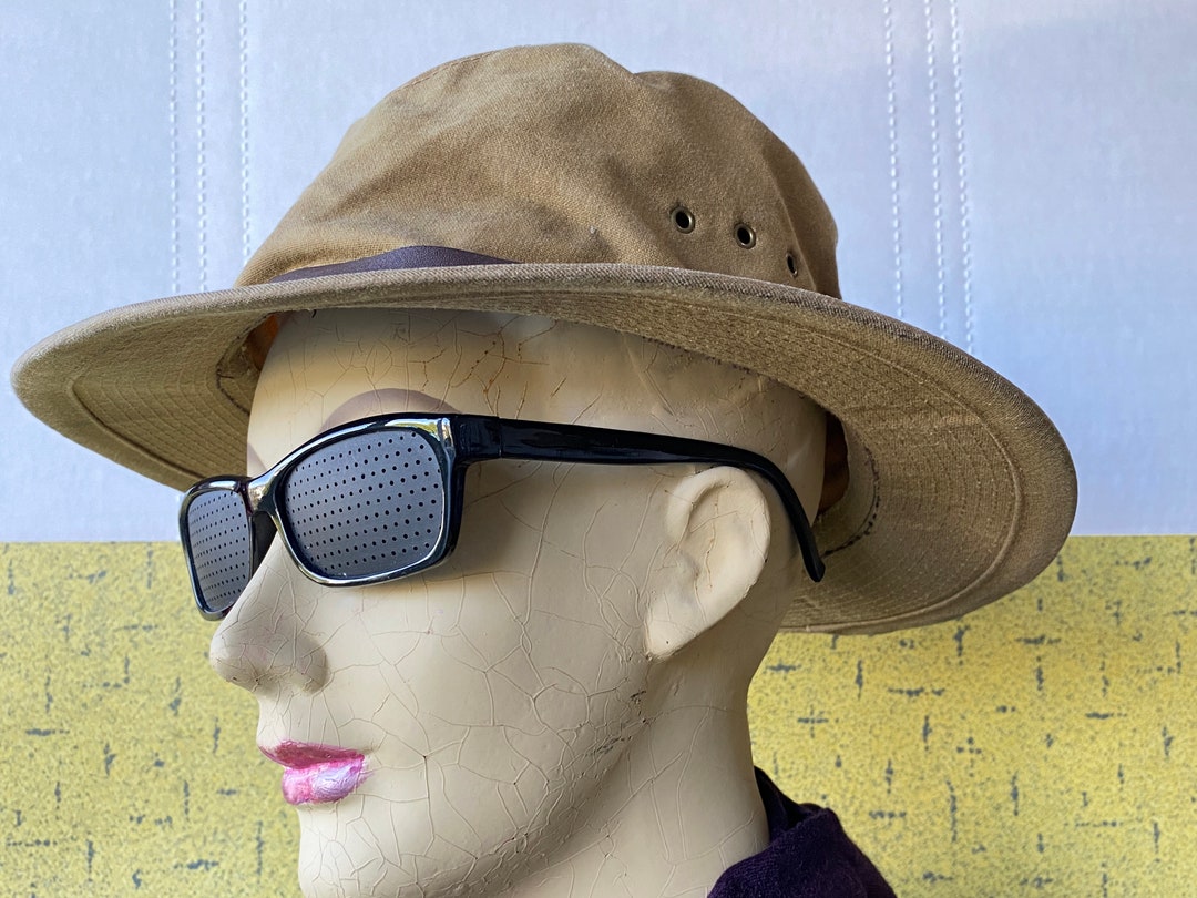 FILSON Tin Cloth Packer Hat Vintage Dark Tan Waxed Cotton Fishing ...