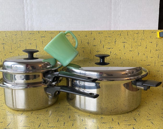 WEST BEND Waterless Ultra Weight 3 Ply Stainless Steel Cookware Set 5 ...