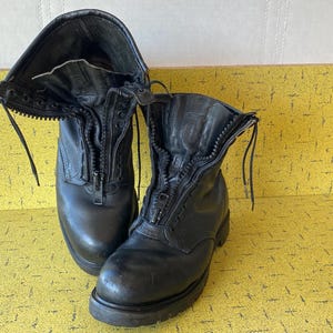Red Wing 4473 Fire Fighter Boots Black Leather Vibram Soles Steel Toe ...