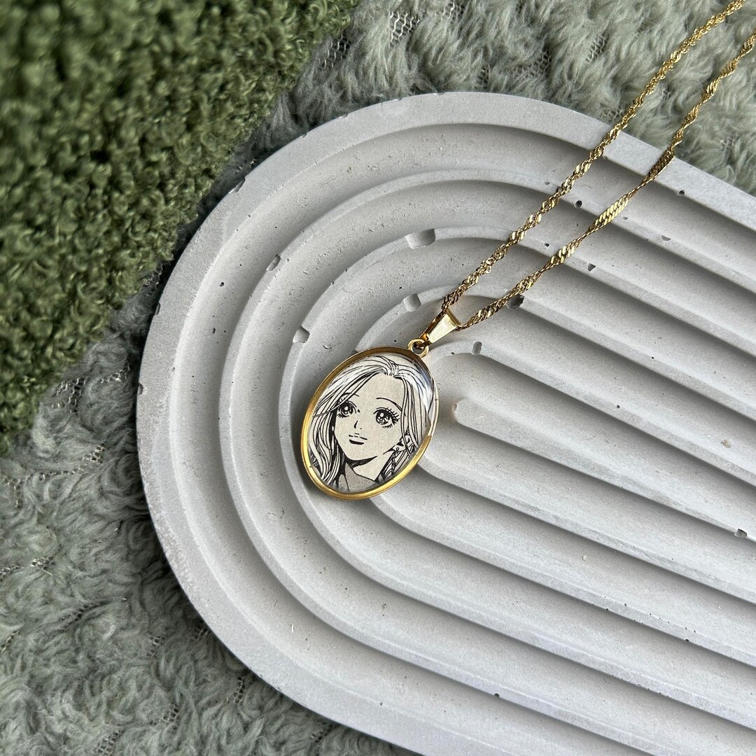 Stainless Steel Manga Necklace Handmade With Epoxy Resin and Comic ...