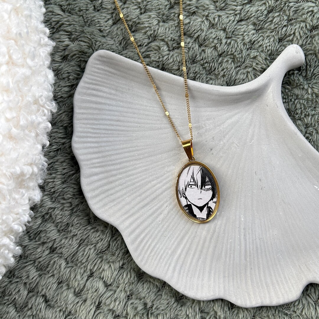 Shoto Todoroki Stainless Steel Necklace Handmade With Epoxy Resin and ...