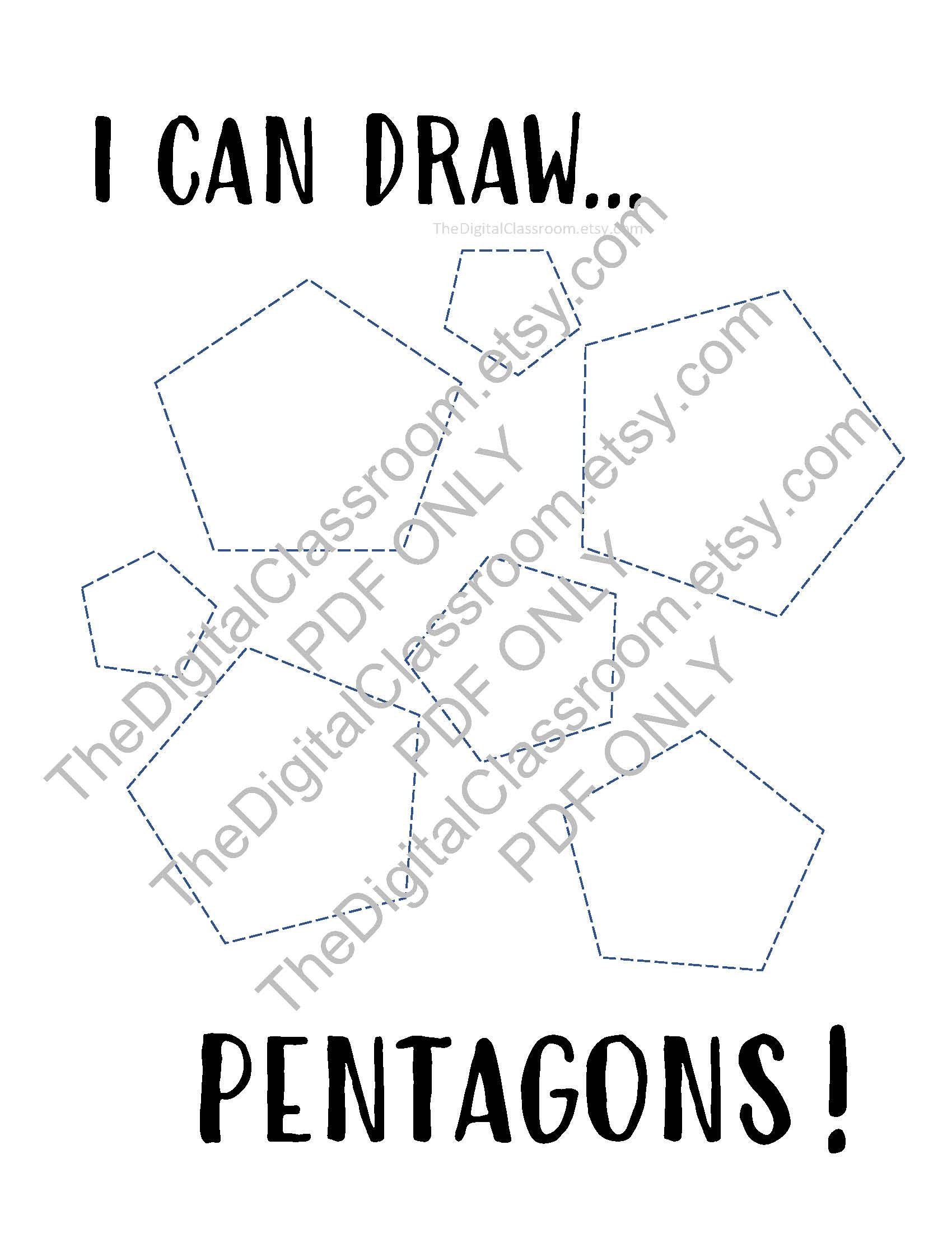 I Can Draw Shapes Bundle 2 Tracing & Coloring Pages - Etsy