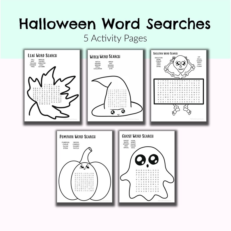 Halloween Activity Pack Printable Bundle for Kids - Etsy