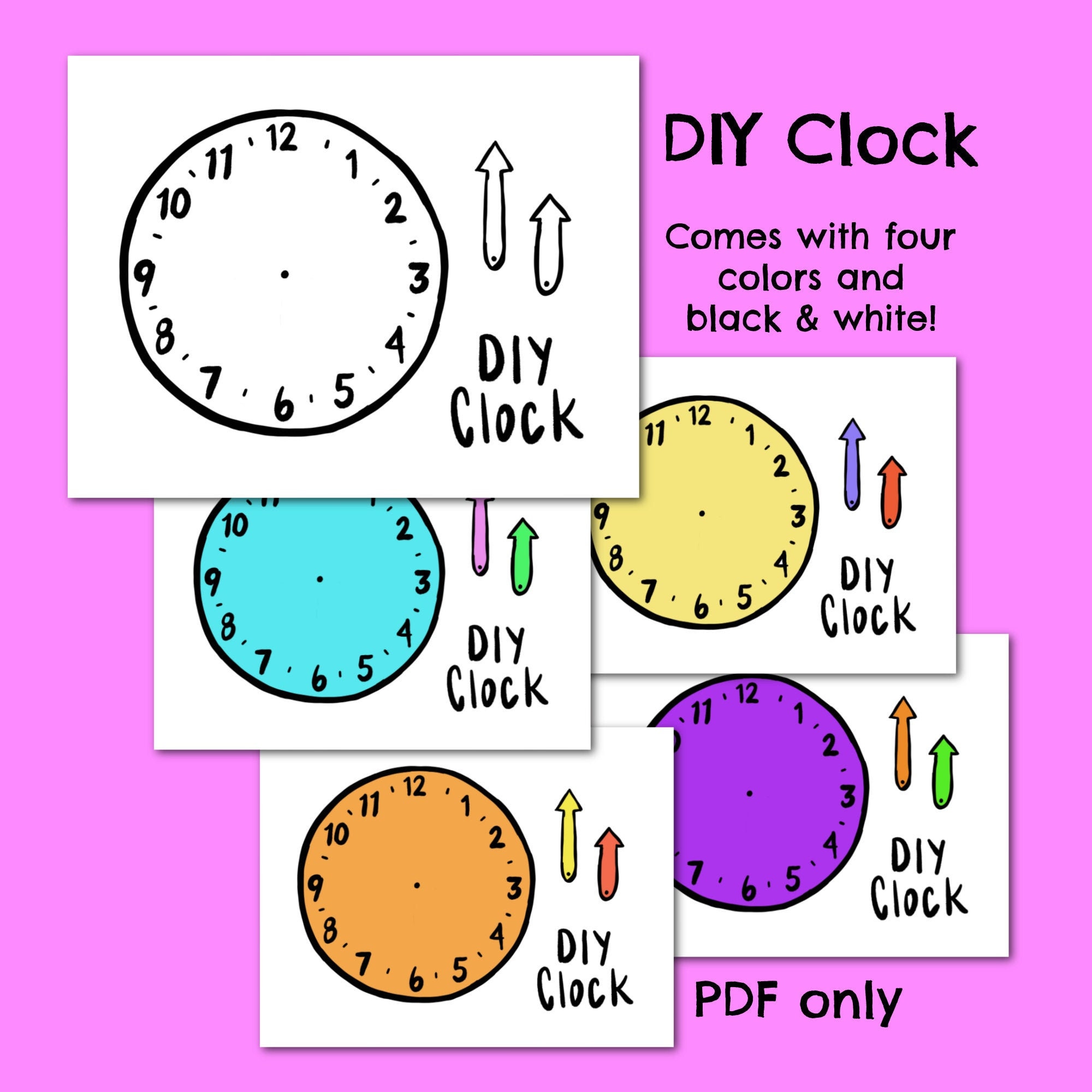 DIY Clock Printable - Etsy