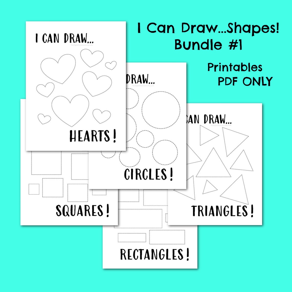 I Can Draw Shapes Bundle 1 Tracing & Coloring Pages - Etsy