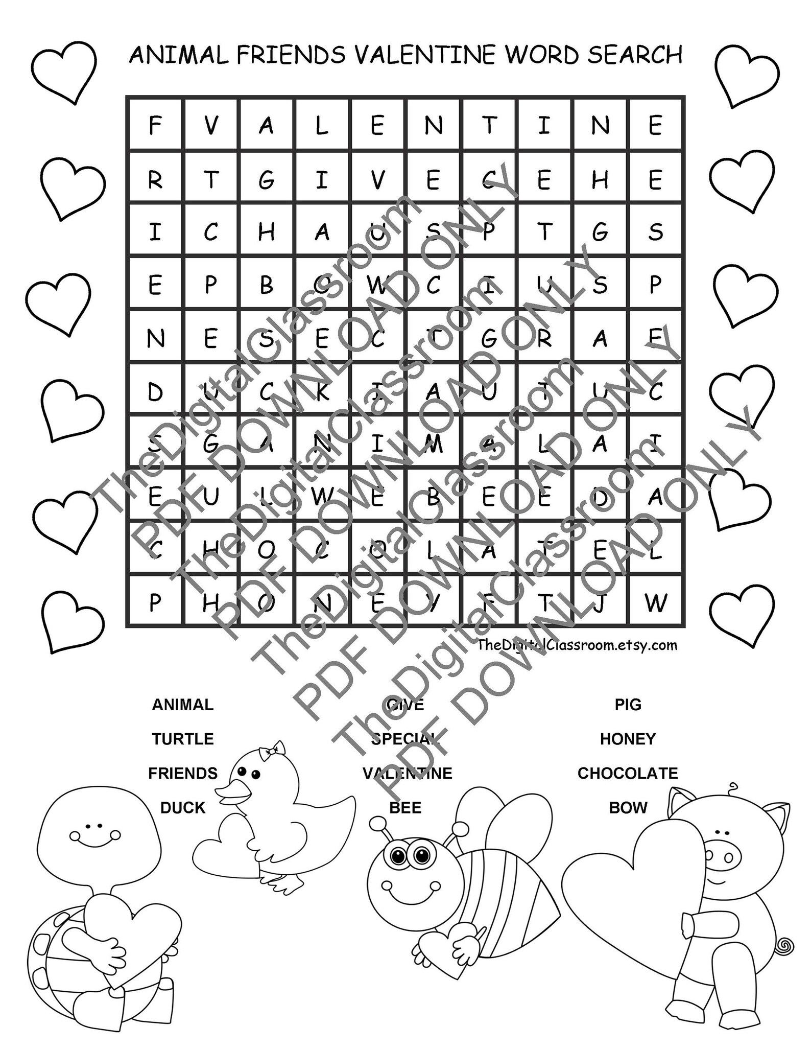 Valentine's Day Word Search COMPLETE BUNDLE Grades 1-4 - Etsy