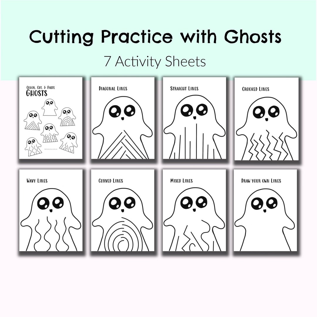 Cut, Color & Paste Ghosts for Prek Students - Etsy