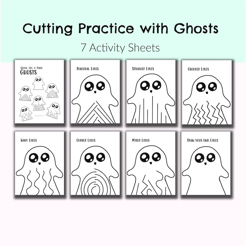 Cut, Color & Paste Ghosts for Prek Students - Etsy