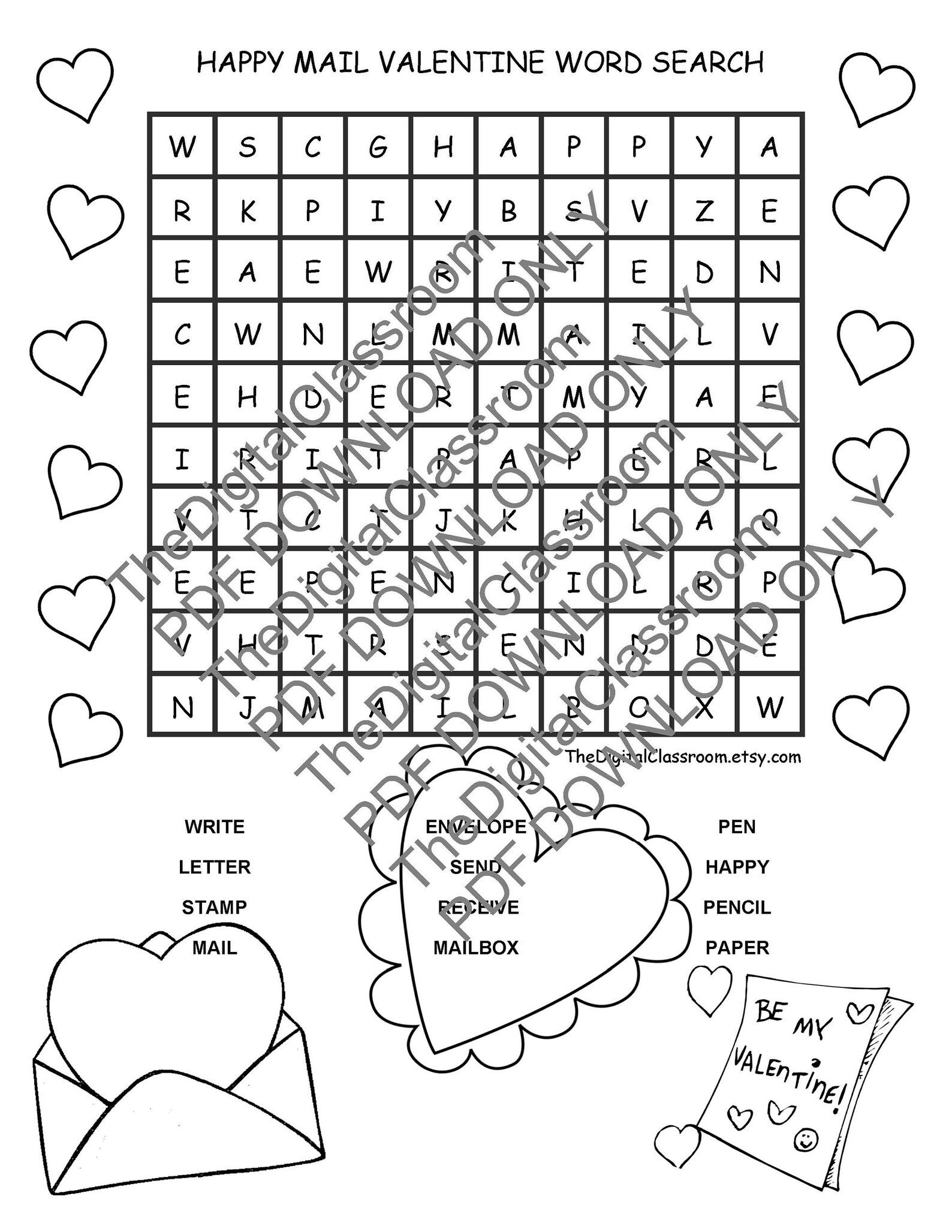 Valentine's Day Word Search COMPLETE BUNDLE Grades 1-4 - Etsy