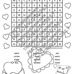 Valentine's Day Word Search COMPLETE BUNDLE Grades 1-4 - Etsy