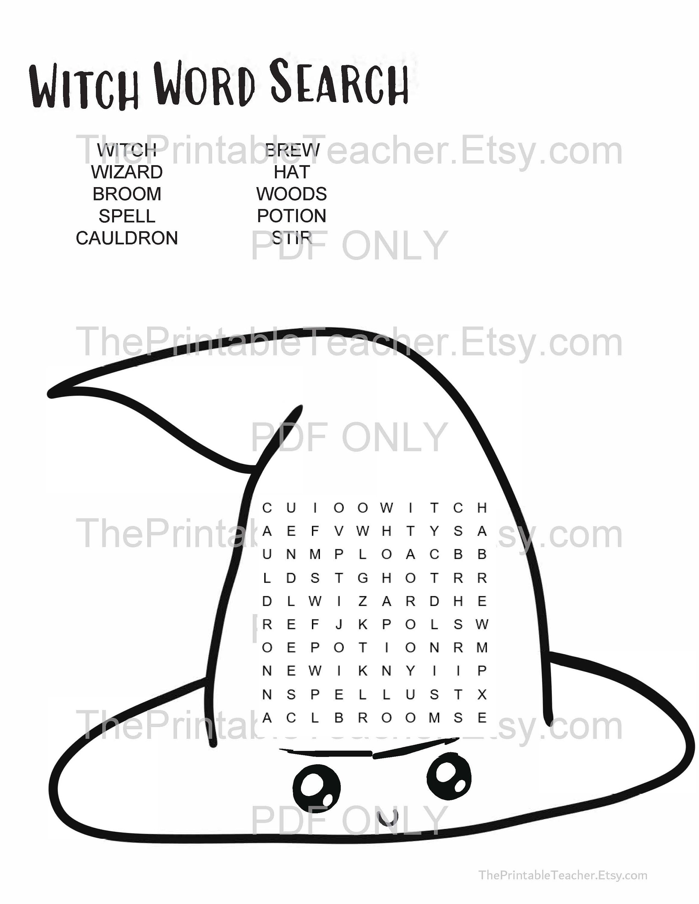 Halloween Word Searches Grades K-4 - Etsy