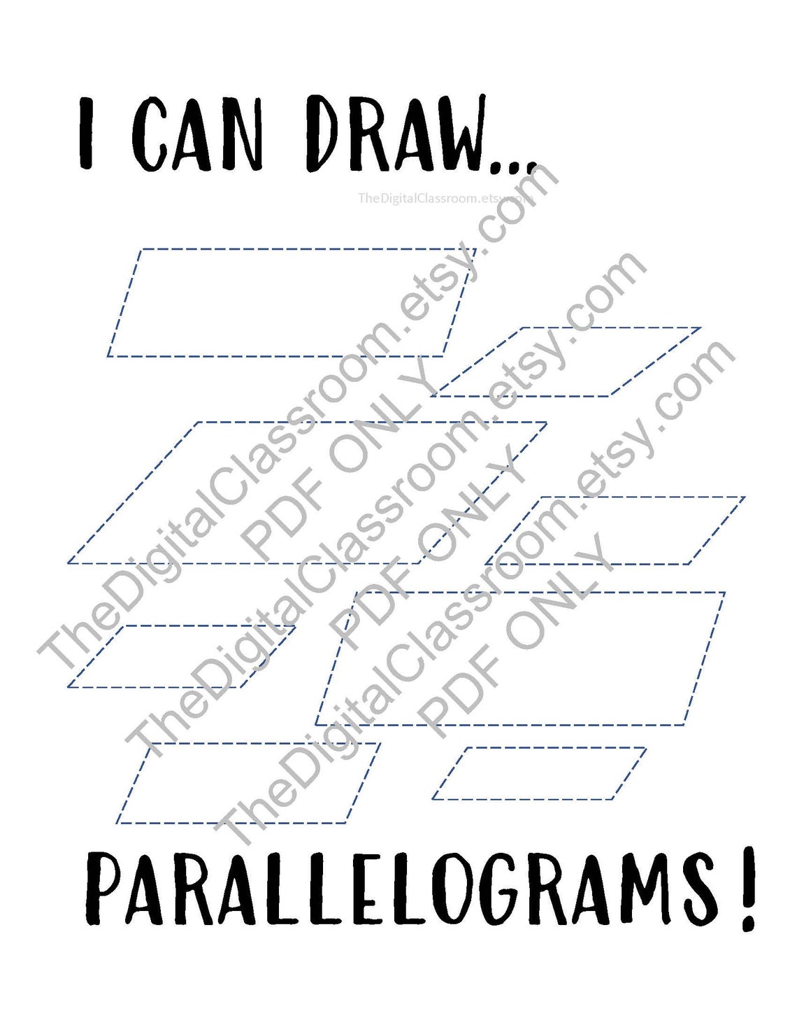 I Can Draw Shapes Bundle 2 Tracing & Coloring Pages - Etsy