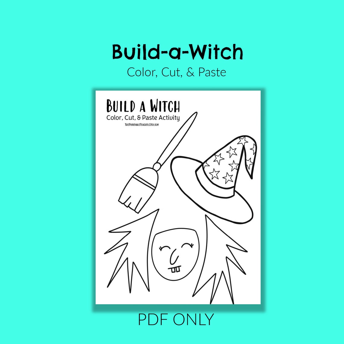 Build-a-witch Color Cut and & Paste Activity for Pre-k - Etsy