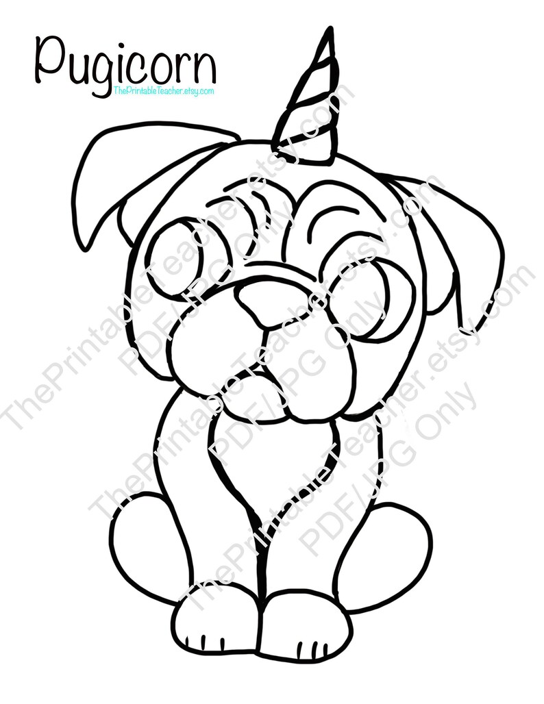 Animalcorn Coloring Pages - Etsy