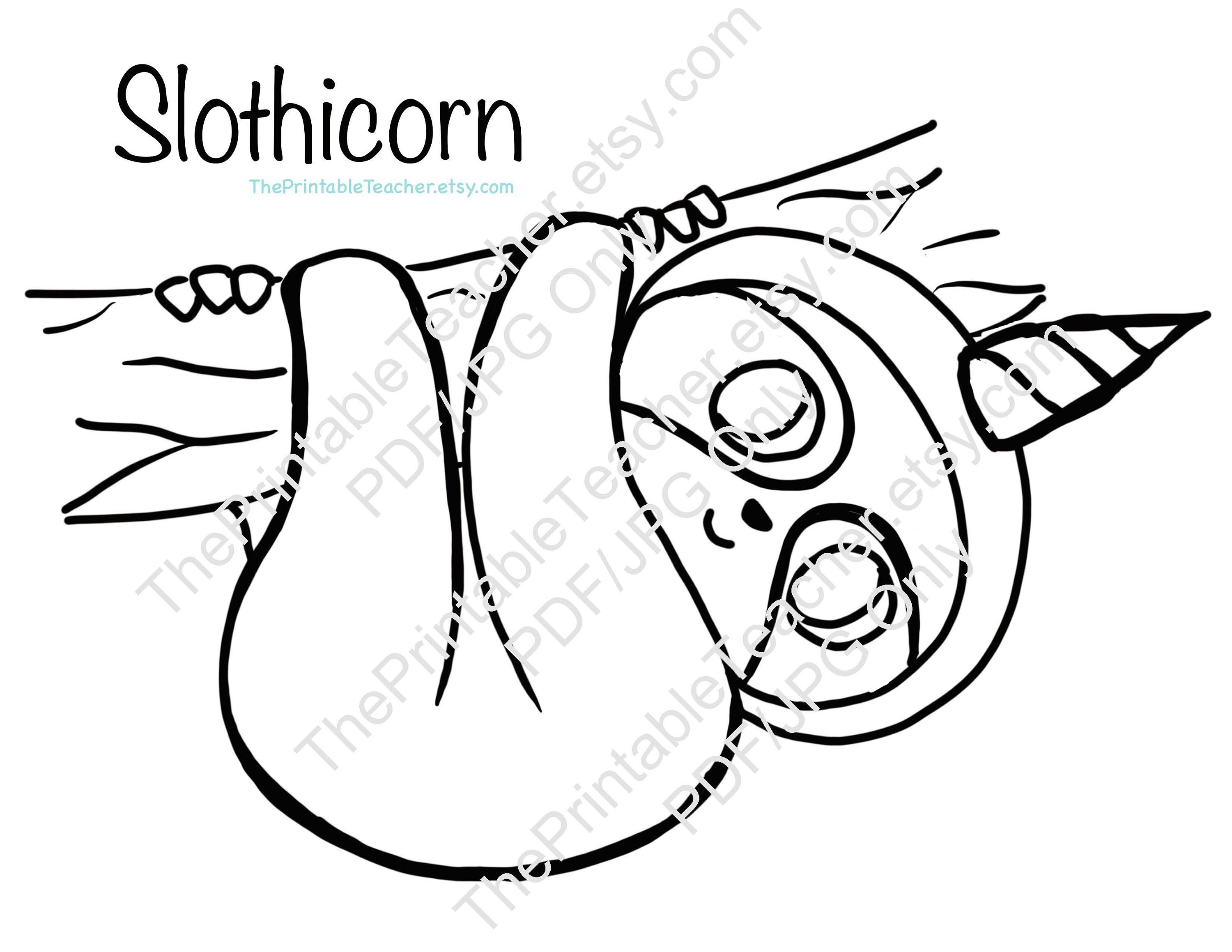 Animalcorn Coloring Pages - Etsy
