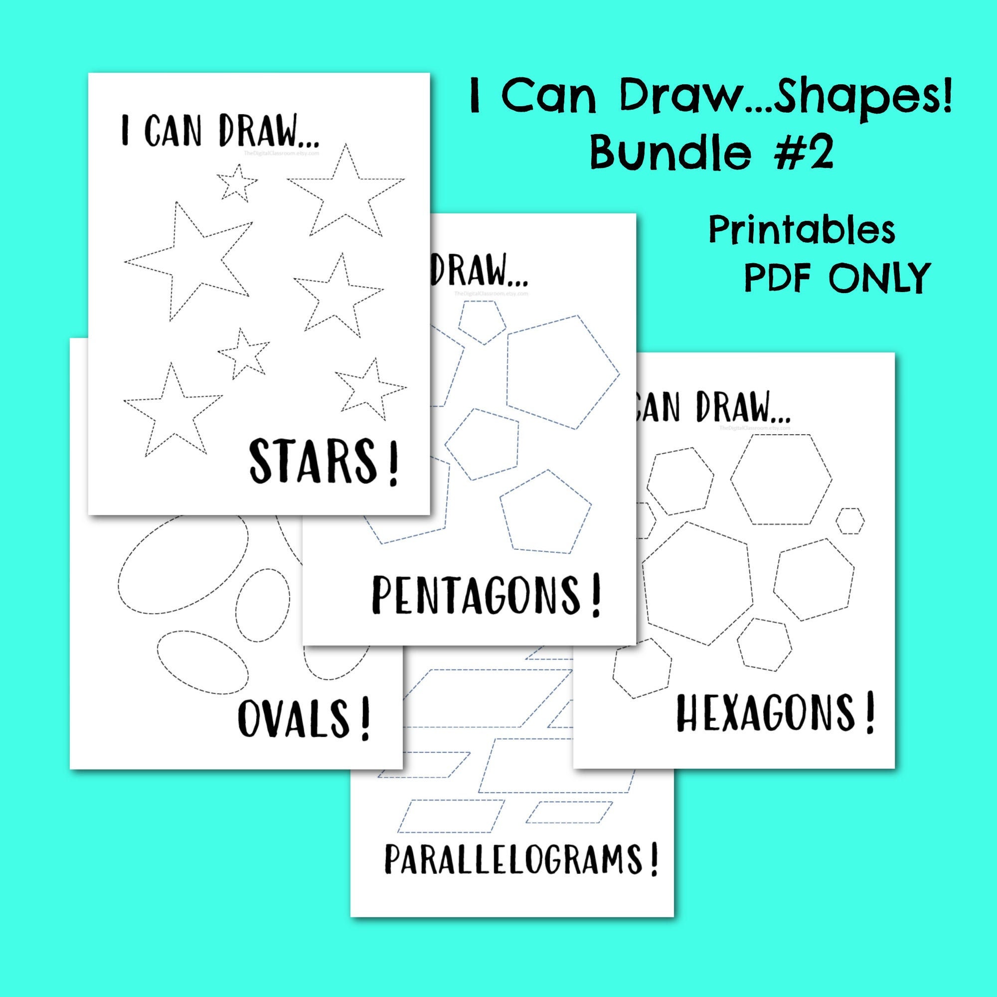 I Can Draw Shapes! Bundle #2 Tracing & Coloring Pages Preschool Early ...