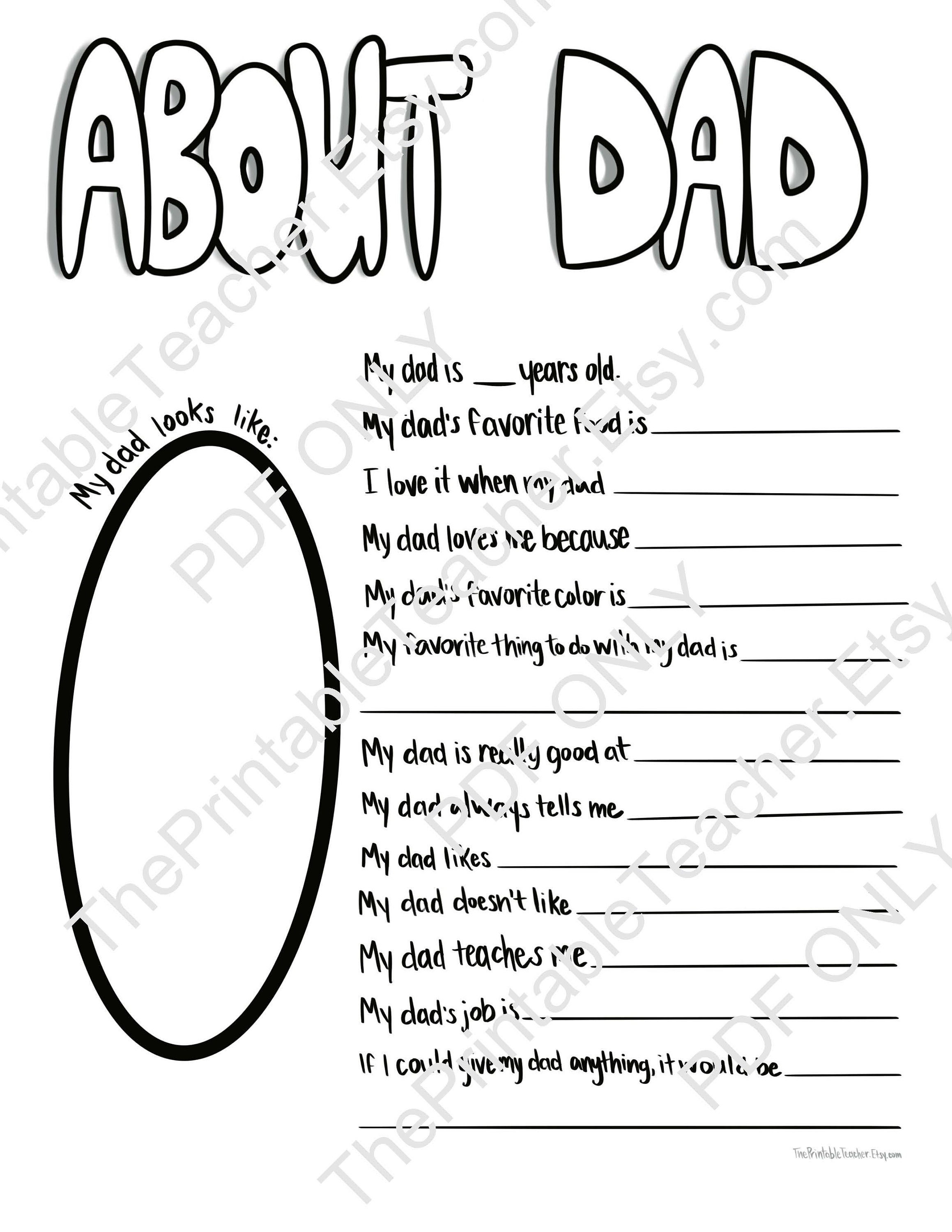 Father's Day Coloring and Activity Page Printables - Etsy