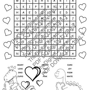Valentine's Day Word Search COMPLETE BUNDLE Grades 1-4 - Etsy