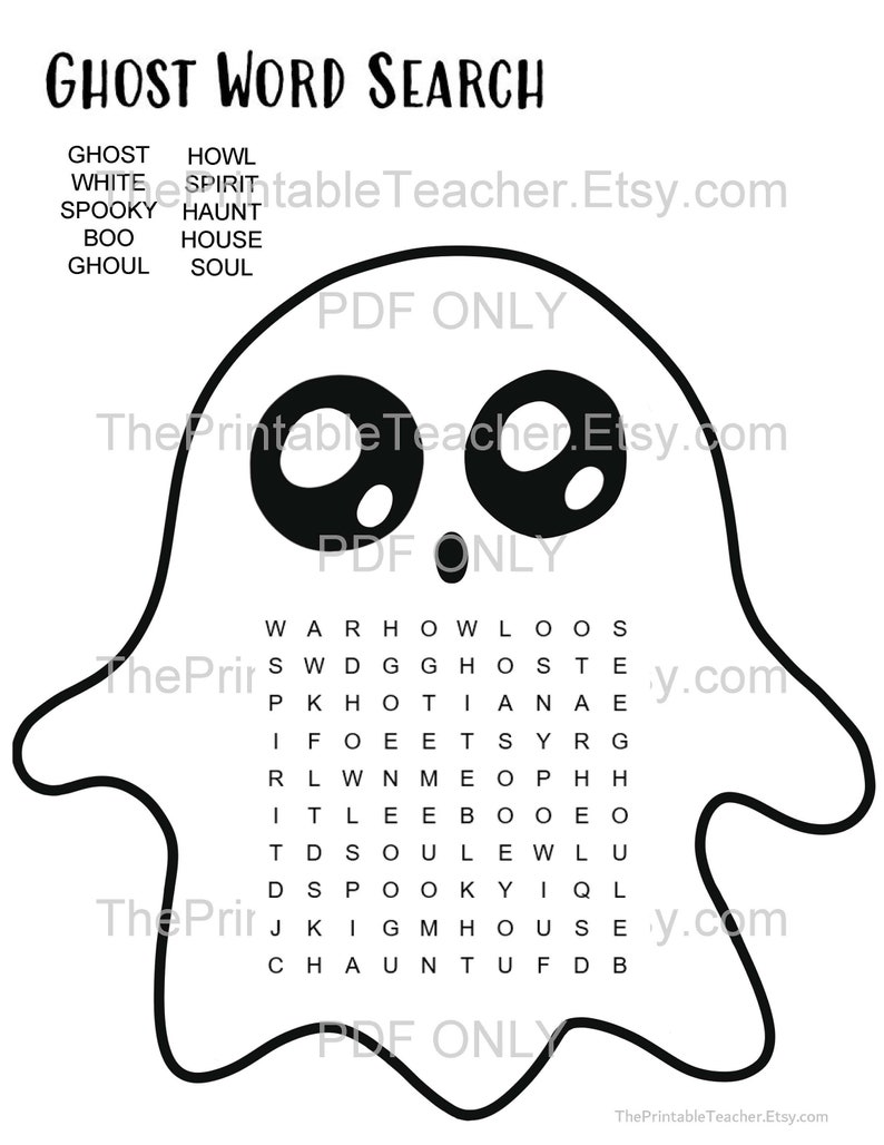 Halloween Word Searches Grades K-4 - Etsy