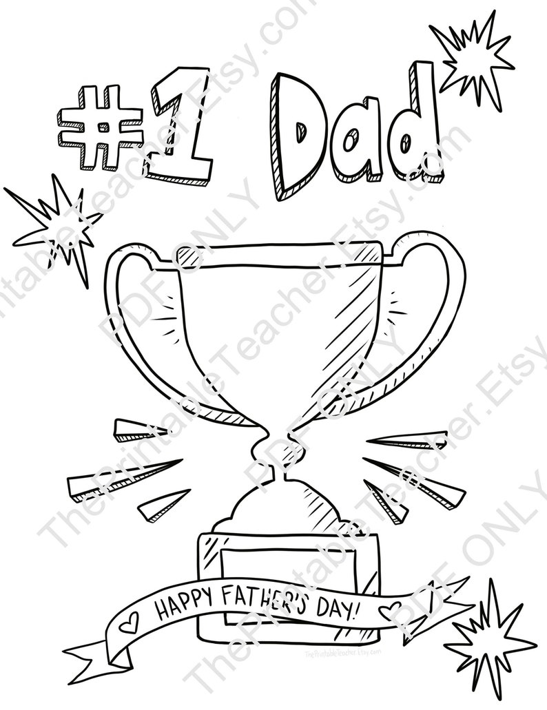 Father's Day Coloring and Activity Page Printables - Etsy