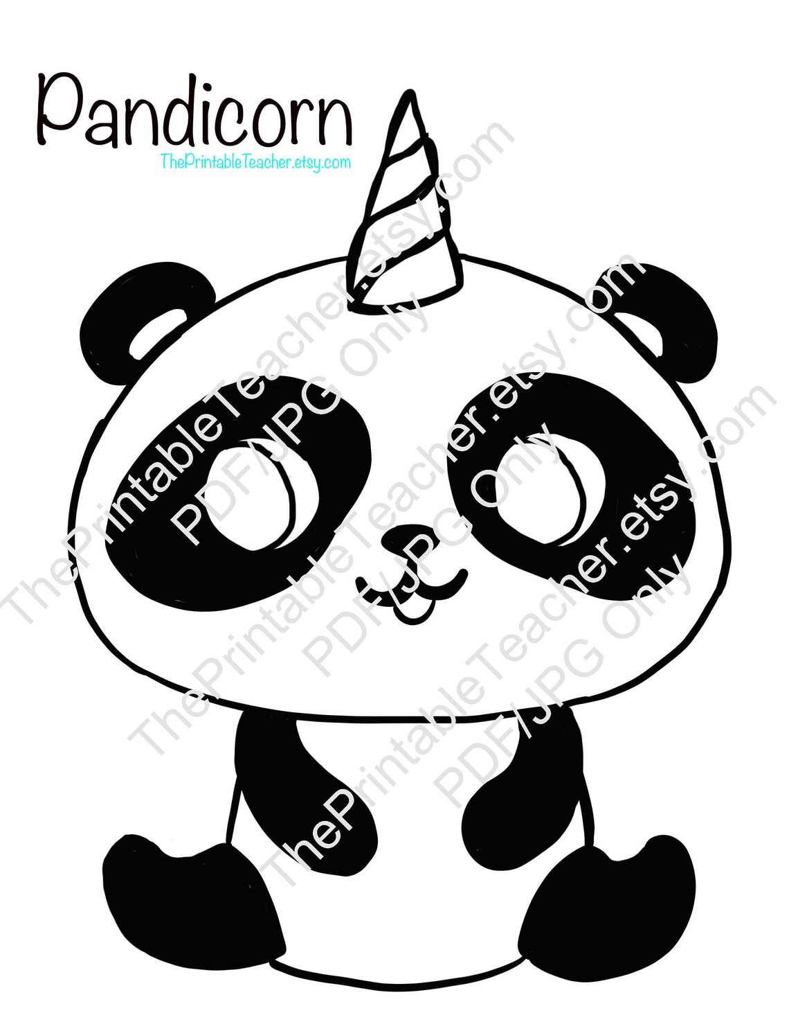 Animalcorn Coloring Pages - Etsy