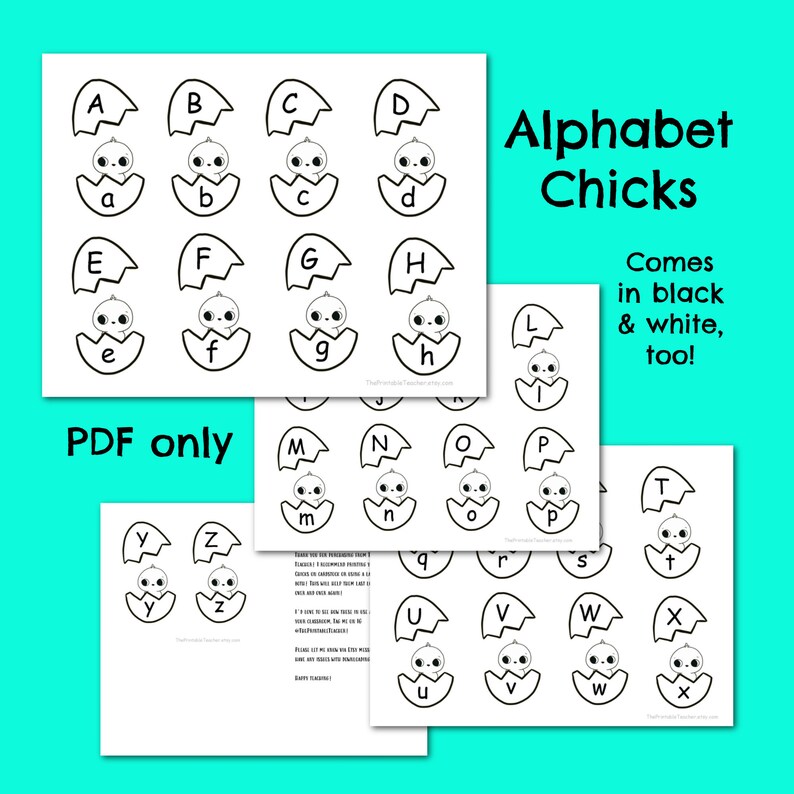 Alphabet Chicks Letter Practice - Etsy