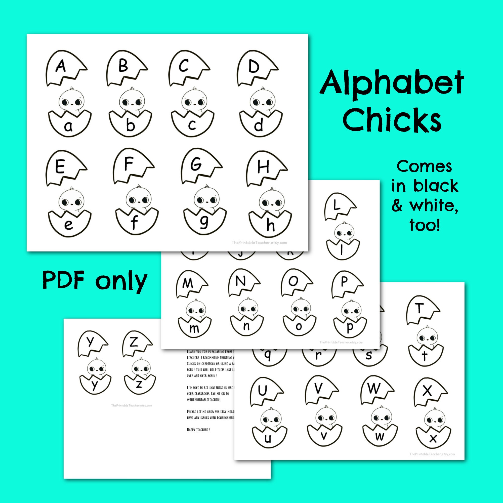 Alphabet Chicks Letter Practice - Etsy UK