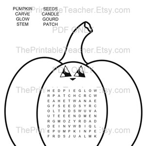 Halloween Word Searches Grades K-4 - Etsy
