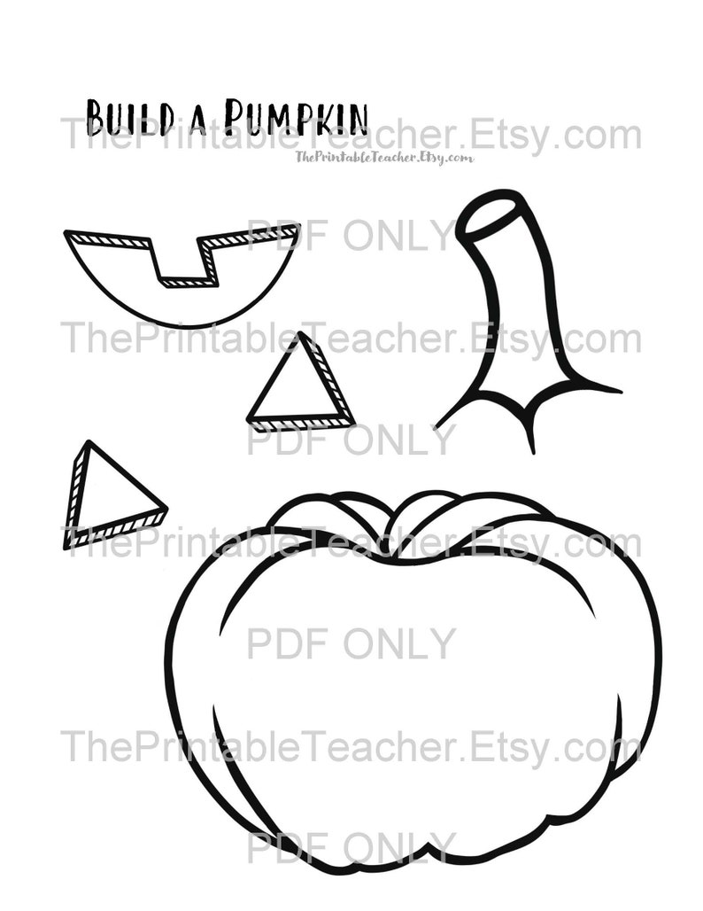 Build A Jack-o-lantern Pumpkin Cut, Color, and Paste Printable - Etsy