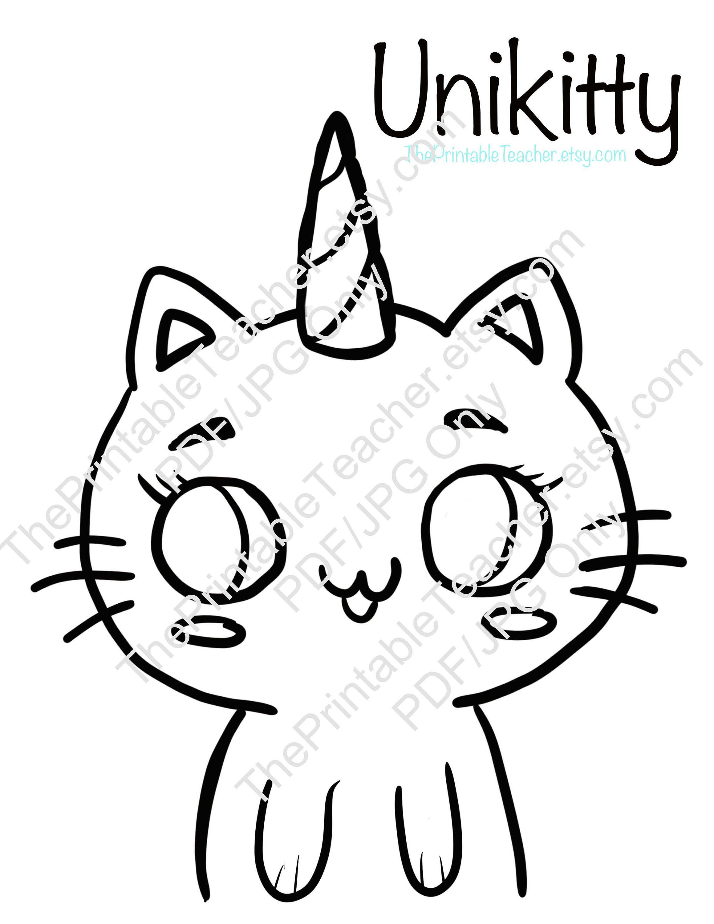 Animalcorn Coloring Pages - Etsy