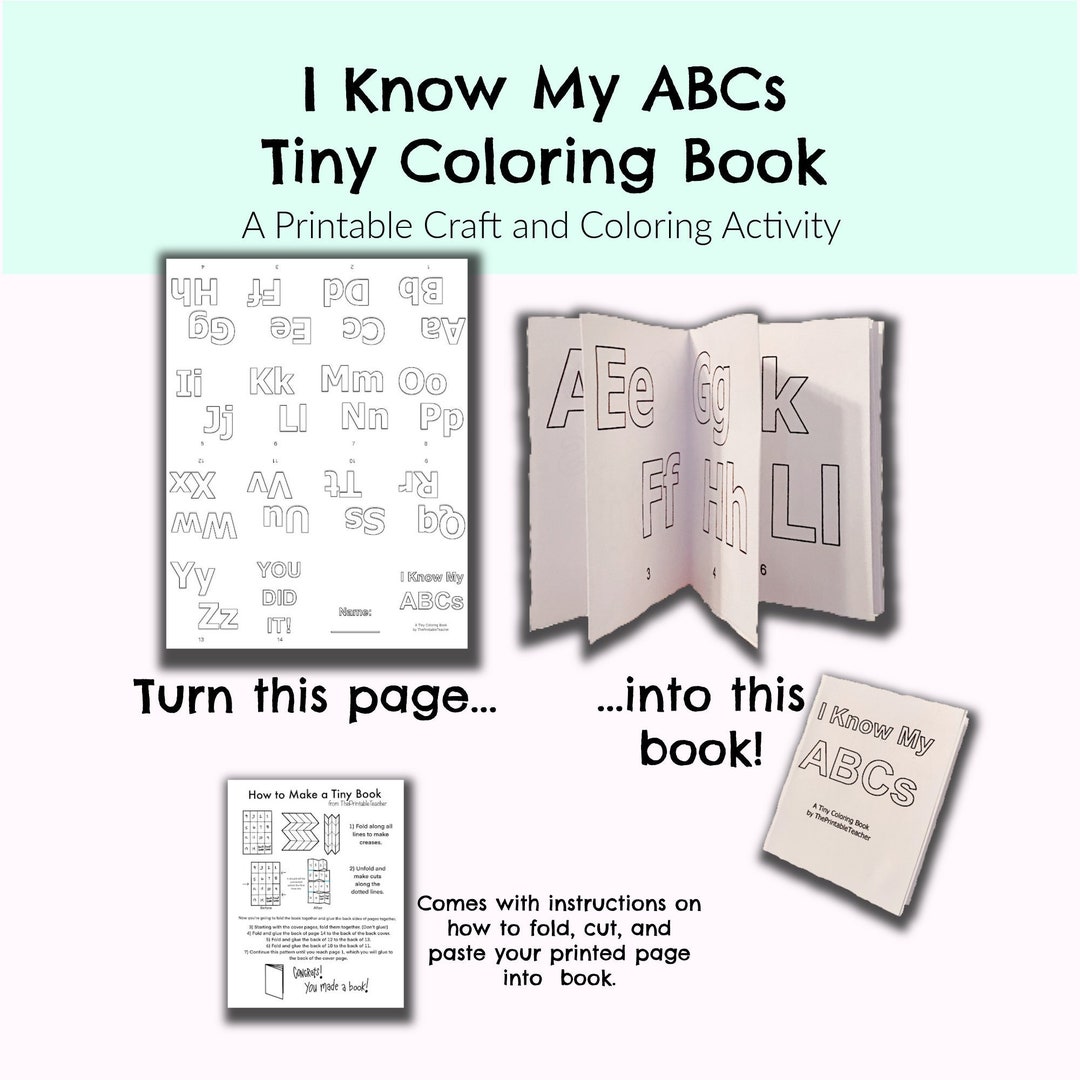 I Know My Abcs Tiny Coloring Book - Etsy