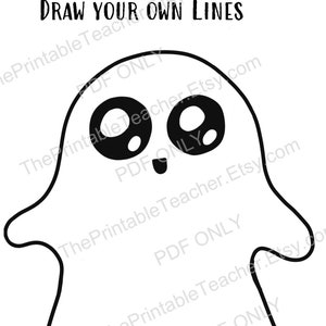 Cut, Color & Paste Ghosts for Prek Students - Etsy