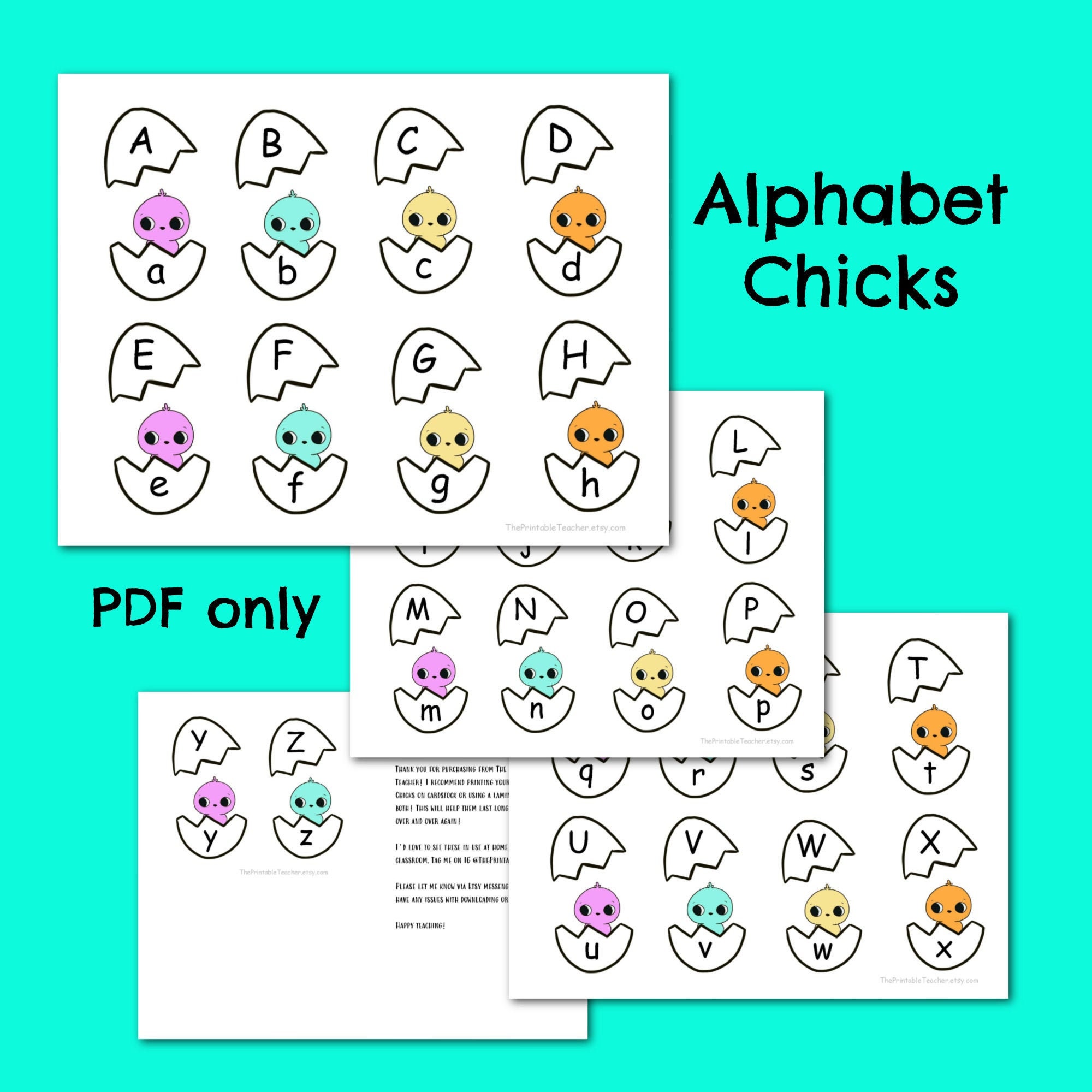 Alphabet Chicks Letter Practice - Etsy UK