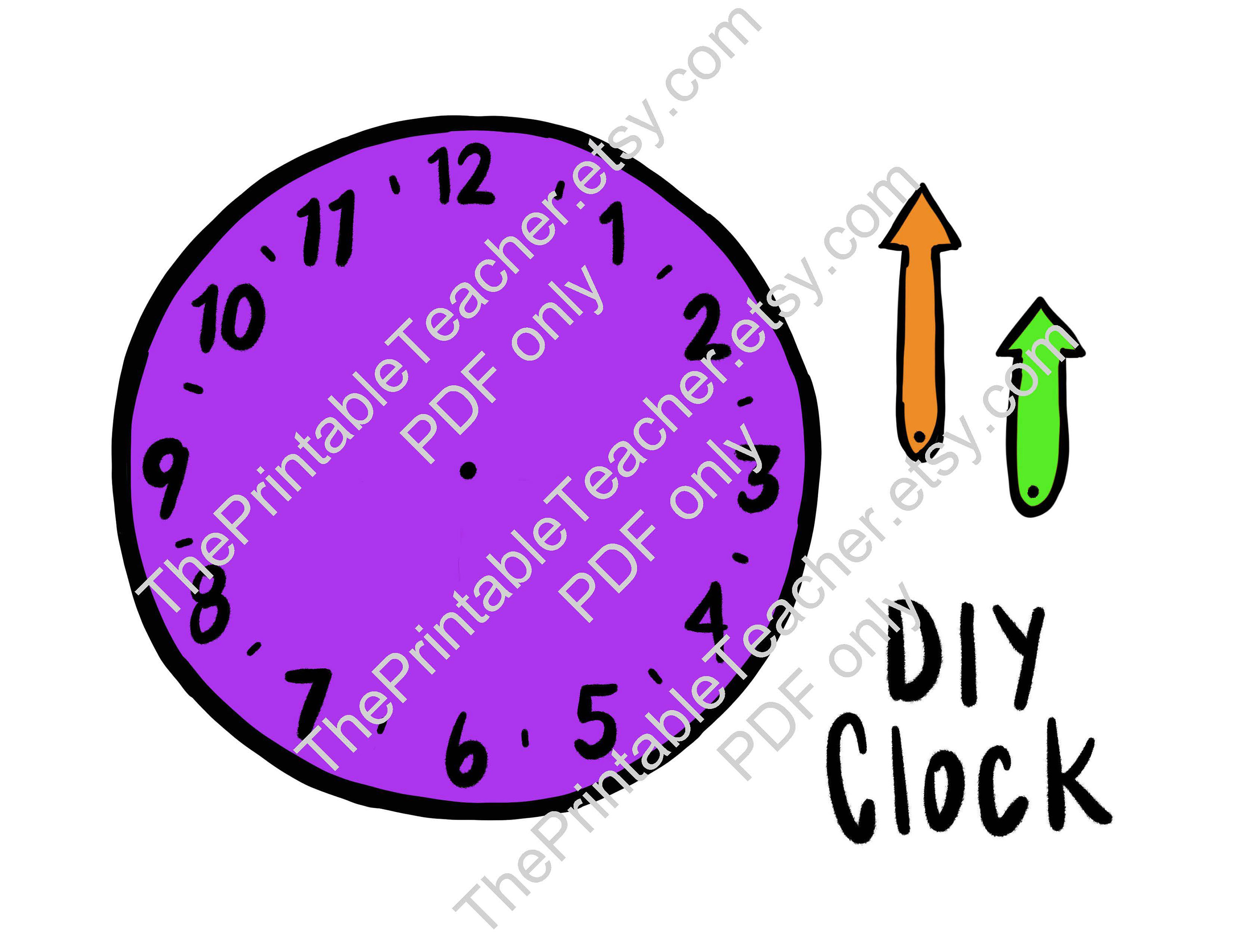DIY Clock Printable - Etsy