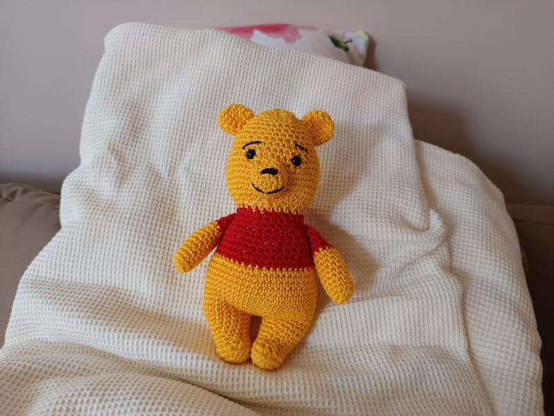 Hand-crocheted Winnie the Pooh as a Cuddly Toy, Plaything, Gift, Etc ...
