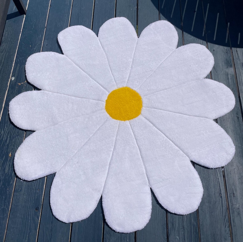 Flower daisy Tufted Carpet - Etsy